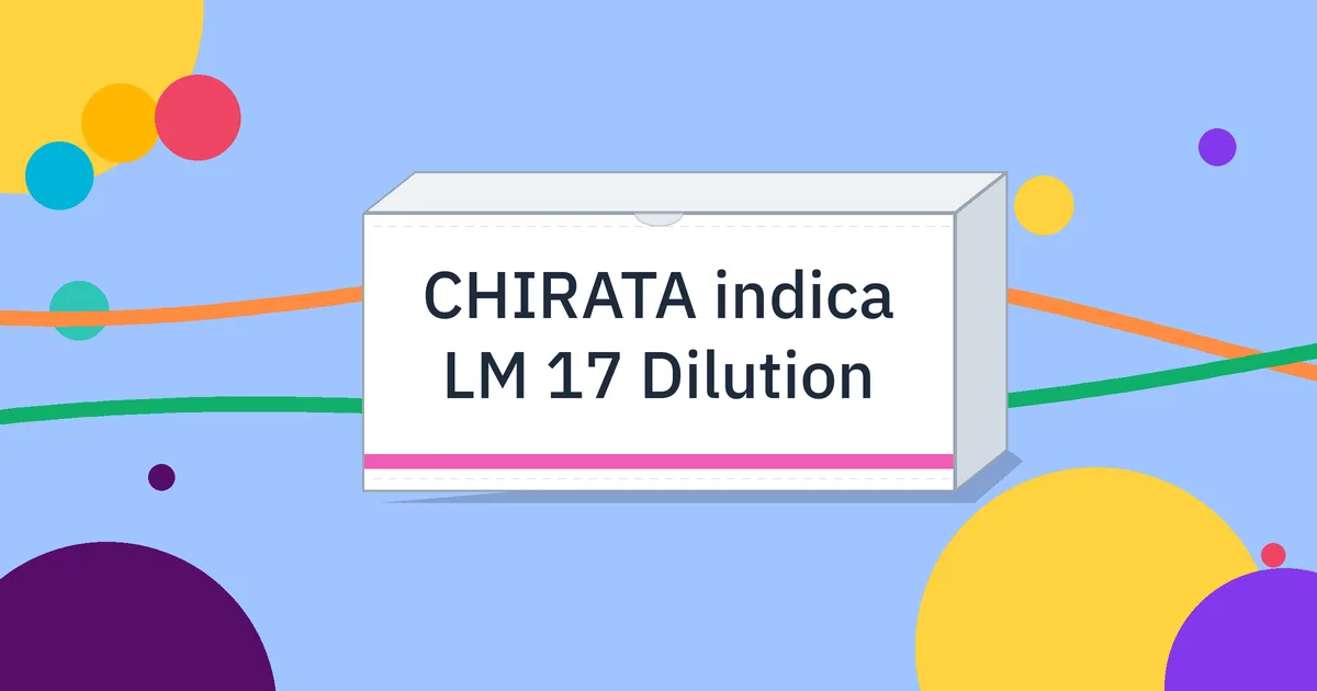 Symbolbild: Packung mit der Aufschrift CHIRATA indica LM 17 Dilution (PZN 13443650) – Verfügbarkeit und Bezug in Apotheken in Frankfurt am Main