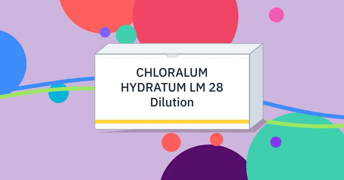 Symbolbild: Packung mit der Aufschrift CHLORALUM HYDRATUM LM 28 Dilution (PZN 13444276) – Verfügbarkeit und Bezug in Apotheken in Frankfurt am Main