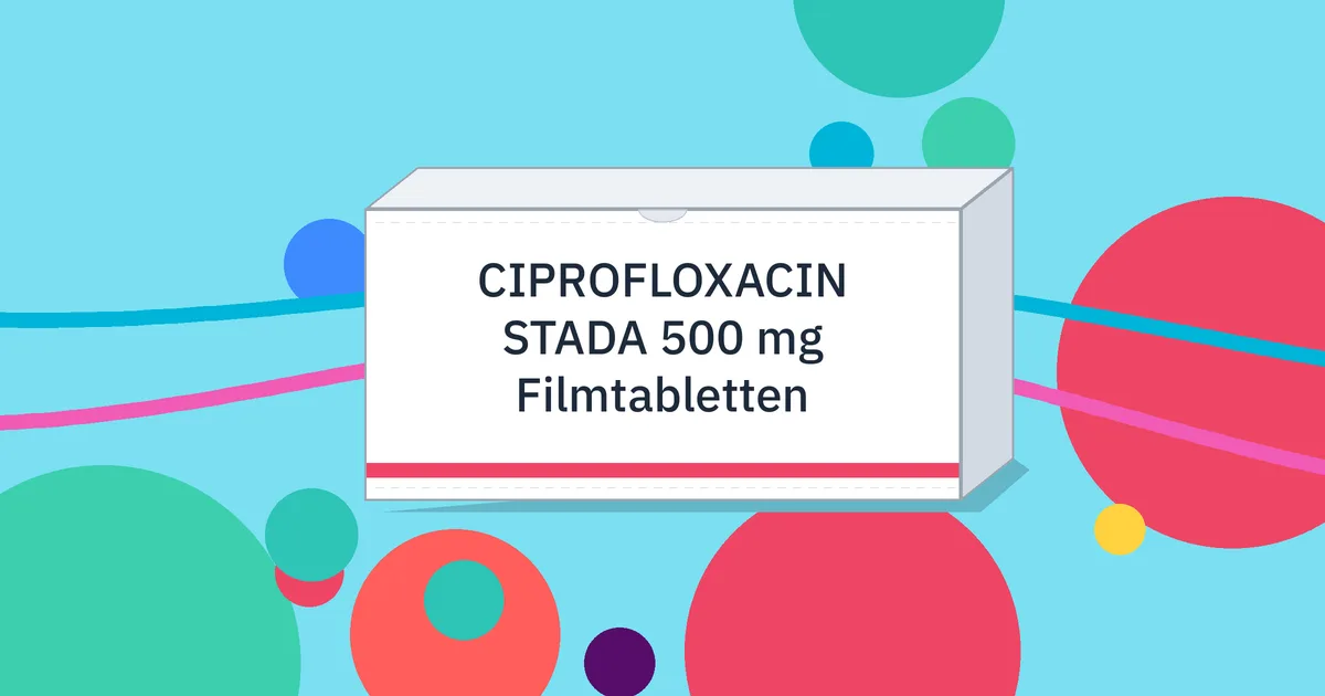 Symbolbild: Packung mit der Aufschrift CIPROFLOXACIN STADA 500 mg Filmtabletten (PZN 17848786) – Verfügbarkeit und Bezug in Apotheken in Frankfurt am Main