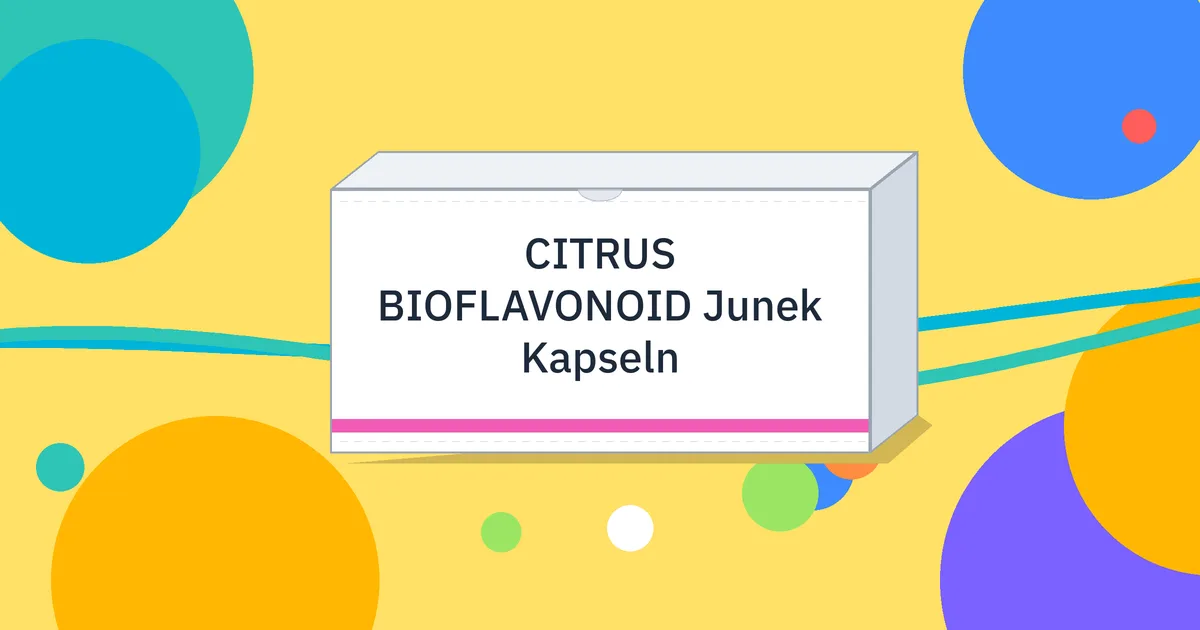 Symbolbild: Packung mit der Aufschrift CITRUS BIOFLAVONOID Junek Kapseln (PZN 05897911) – Verfügbarkeit und Bezug in Apotheken in Frankfurt am Main