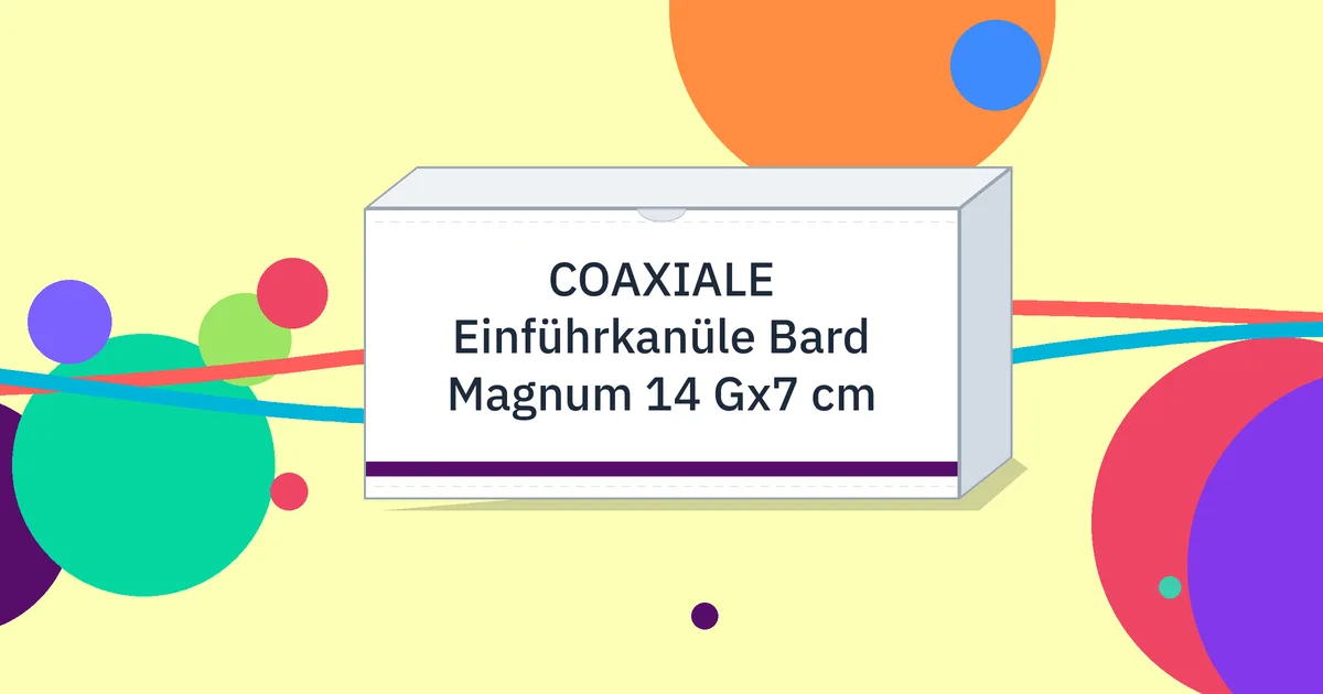 Symbolbild: Packung mit der Aufschrift COAXIALE Einführkanüle Bard Magnum 14 Gx7 cm (PZN 04667617) – Verfügbarkeit und Bezug in Apotheken in Frankfurt am Main
