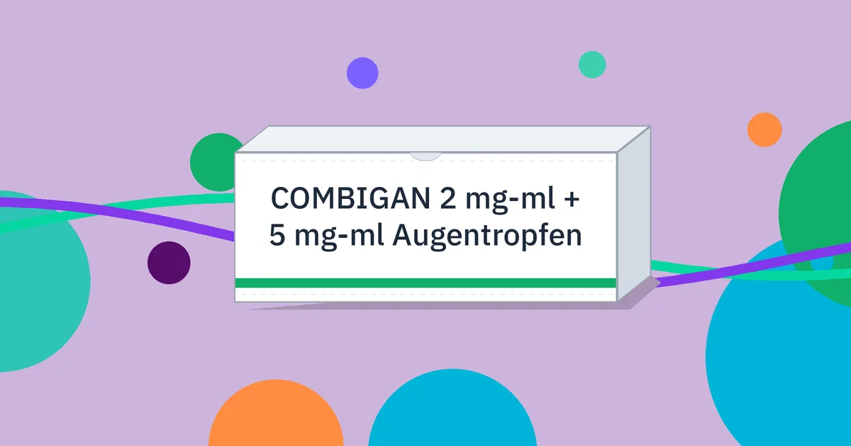 Symbolbild: Packung mit der Aufschrift COMBIGAN 2 mg-ml + 5 mg-ml Augentropfen (PZN 12452428) – Verfügbarkeit und Bezug in Apotheken in Frankfurt am Main