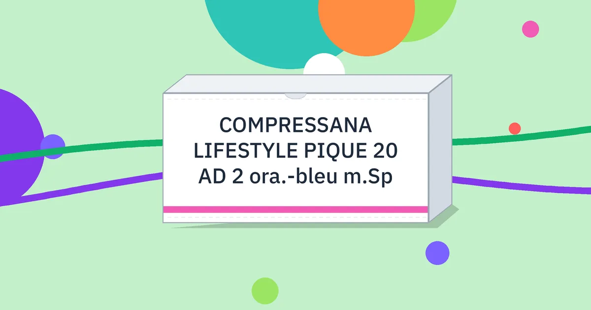 Symbolbild: Packung mit der Aufschrift COMPRESSANA LIFESTYLE PIQUE 20 AD 2 ora.-bleu m.Sp (PZN 19476969) – Verfügbarkeit und Bezug in Apotheken in Frankfurt am Main