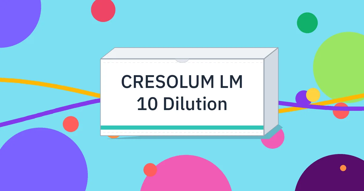 Symbolbild: Packung mit der Aufschrift CRESOLUM LM 10 Dilution (PZN 13456285) – Verfügbarkeit und Bezug in Apotheken in Frankfurt am Main