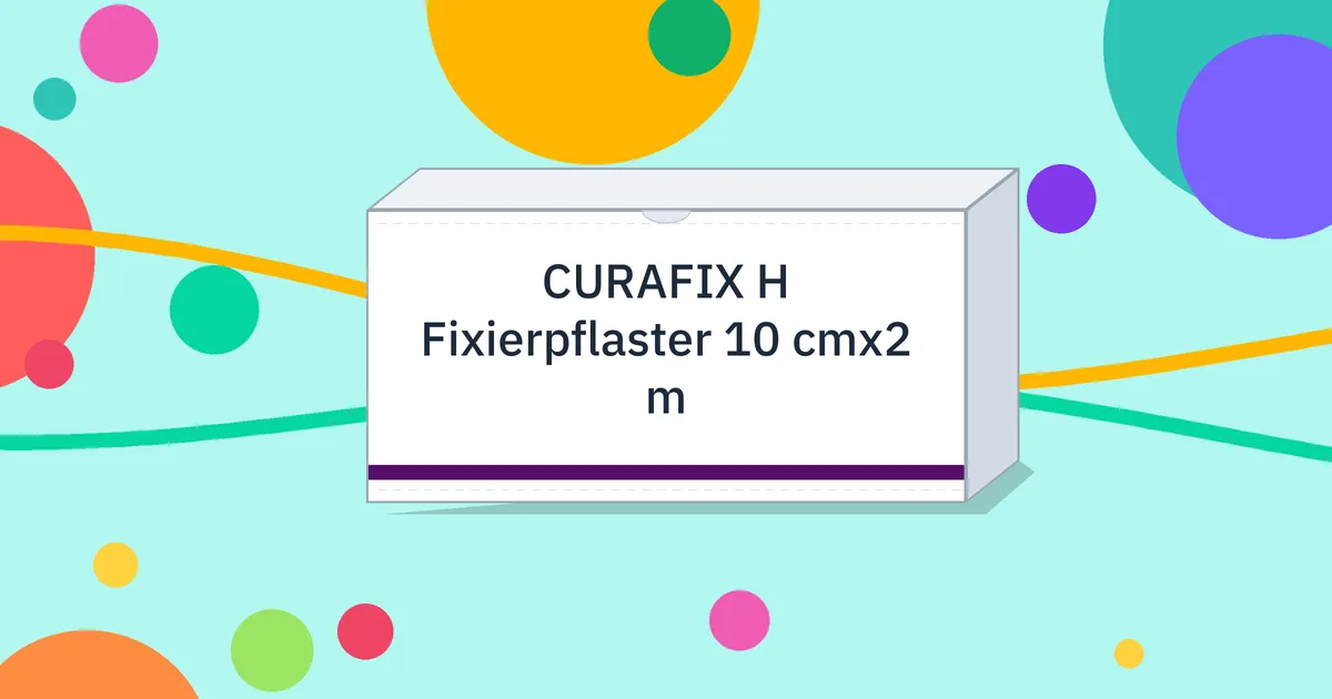 Symbolbild: Packung mit der Aufschrift CURAFIX H Fixierpflaster 10 cmx2 m (PZN 11382246) – Verfügbarkeit und Bezug in Apotheken in Frankfurt am Main