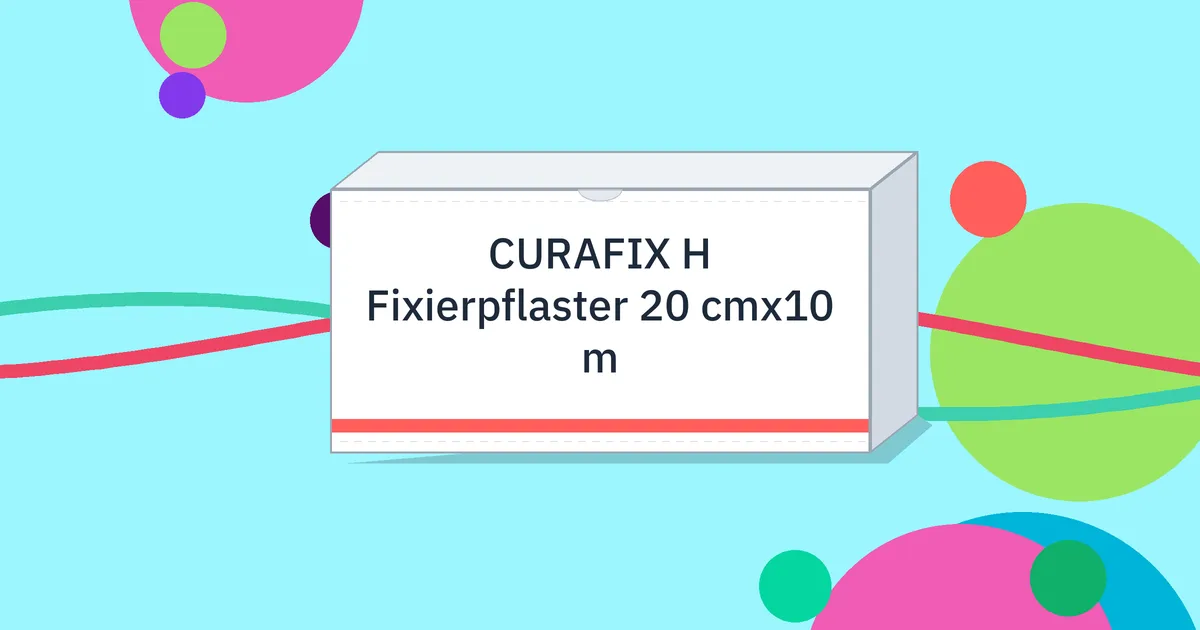 Symbolbild: Packung mit der Aufschrift CURAFIX H Fixierpflaster 20 cmx10 m (PZN 07299686) – Verfügbarkeit und Bezug in Apotheken in Frankfurt am Main