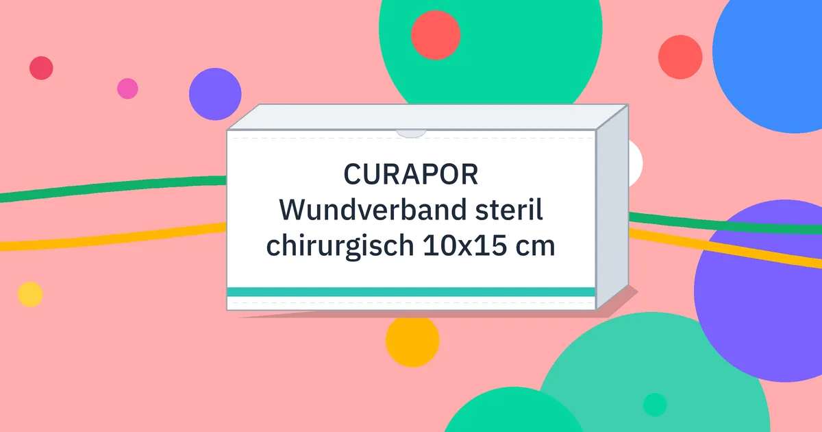 Symbolbild: Packung mit der Aufschrift CURAPOR Wundverband steril chirurgisch 10x15 cm (PZN 19881204) – Verfügbarkeit und Bezug in Apotheken in Frankfurt am Main