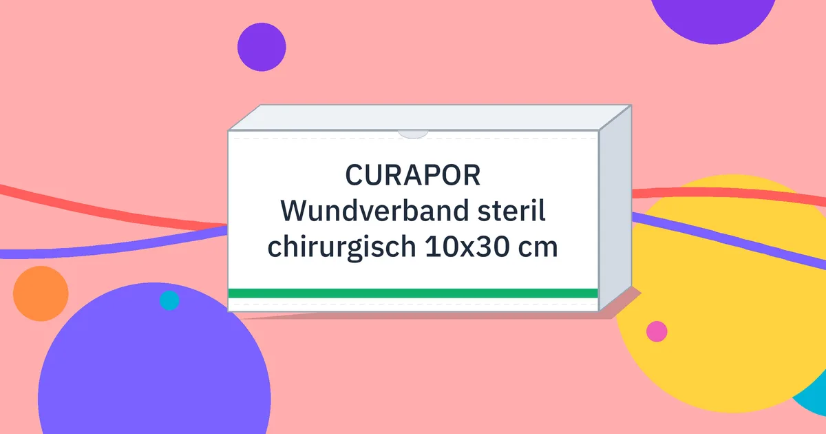 Symbolbild: Packung mit der Aufschrift CURAPOR Wundverband steril chirurgisch 10x30 cm (PZN 10757158) – Verfügbarkeit und Bezug in Apotheken in Frankfurt am Main