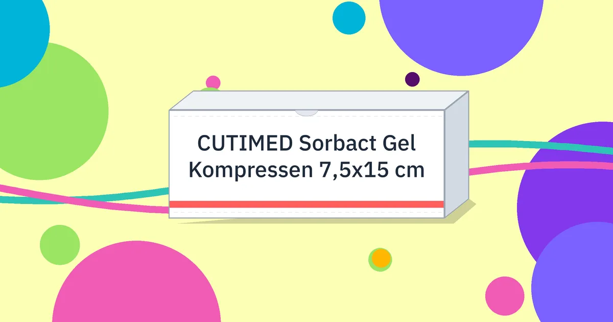 Symbolbild: Packung mit der Aufschrift CUTIMED Sorbact Gel Kompressen 7,5x15 cm (PZN 13719218) – Verfügbarkeit und Bezug in Apotheken in Frankfurt am Main