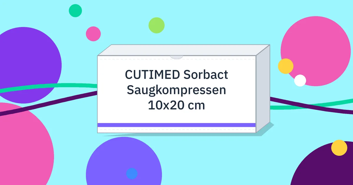 Symbolbild: Packung mit der Aufschrift CUTIMED Sorbact Saugkompressen 10x20 cm (PZN 16827919) – Verfügbarkeit und Bezug in Apotheken in Frankfurt am Main