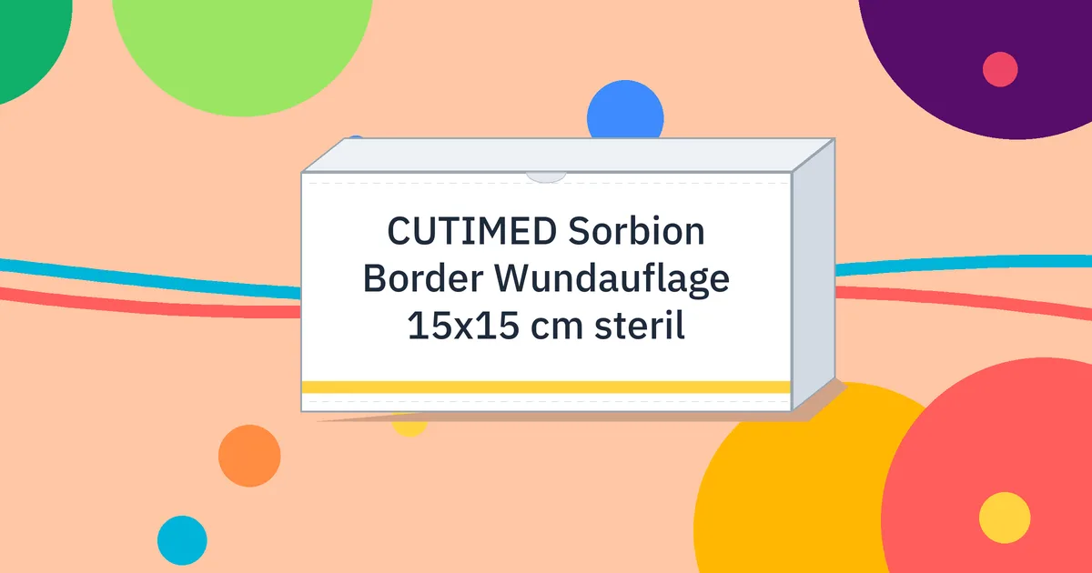 Symbolbild: Packung mit der Aufschrift CUTIMED Sorbion Border Wundauflage 15x15 cm steril (PZN 16792339) – Verfügbarkeit und Bezug in Apotheken in Frankfurt am Main