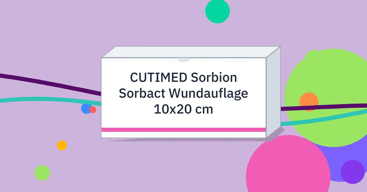 Symbolbild: Packung mit der Aufschrift CUTIMED Sorbion Sorbact Wundauflage 10x20 cm (PZN 17451416) – Verfügbarkeit und Bezug in Apotheken in Frankfurt am Main