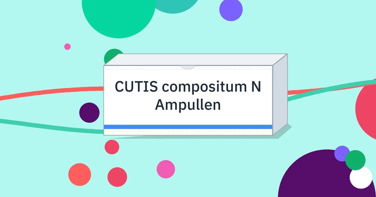 Symbolbild: Packung mit der Aufschrift CUTIS compositum N Ampullen (PZN 01675384) – Verfügbarkeit und Bezug in Apotheken in Frankfurt am Main