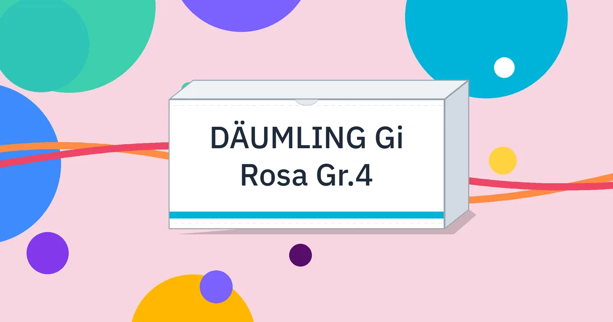 Symbolbild: Packung mit der Aufschrift DÄUMLING Gi Rosa Gr.4 (PZN 01727052) – Verfügbarkeit und Bezug in Apotheken in Frankfurt am Main