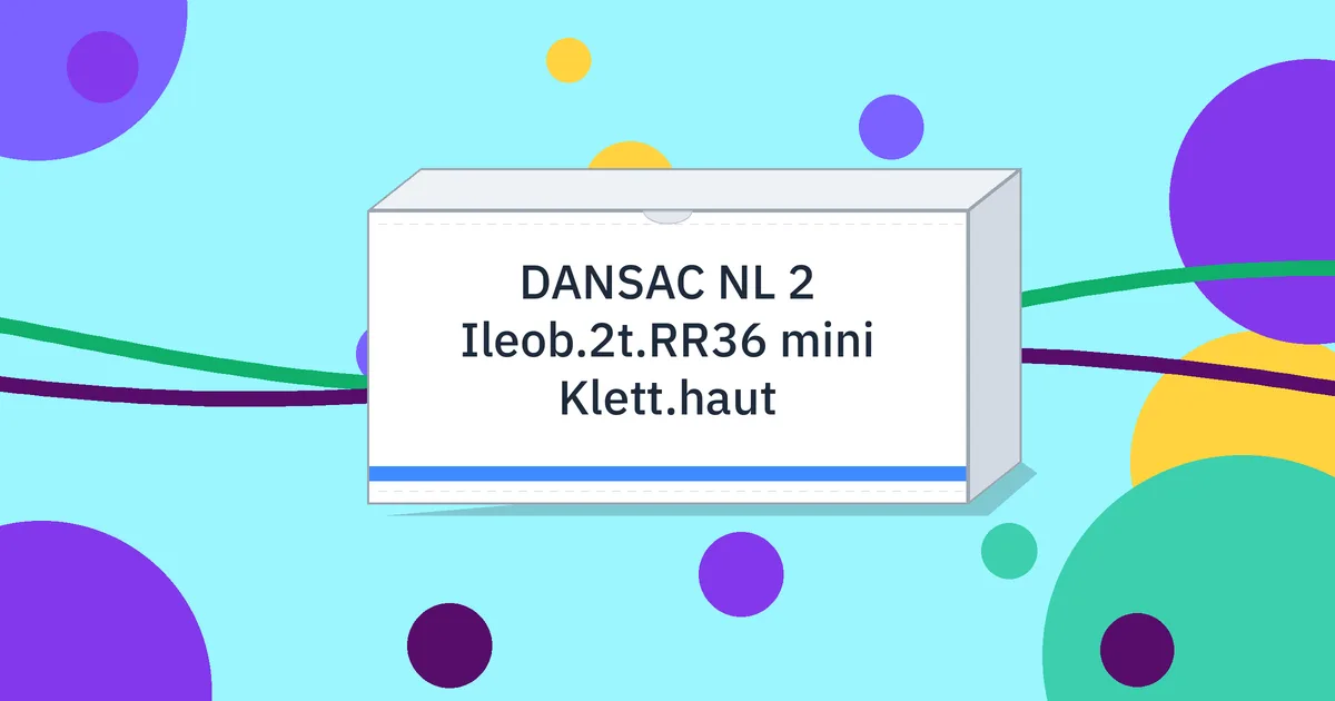Symbolbild: Packung mit der Aufschrift DANSAC NL 2 Ileob.2t.RR36 mini Klett.haut (PZN 08843726) – Verfügbarkeit und Bezug in Apotheken in Frankfurt am Main