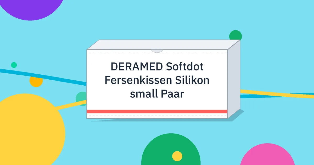 Symbolbild: Packung mit der Aufschrift DERAMED Softdot Fersenkissen Silikon small Paar (PZN 14141589) – Verfügbarkeit und Bezug in Apotheken in Frankfurt am Main
