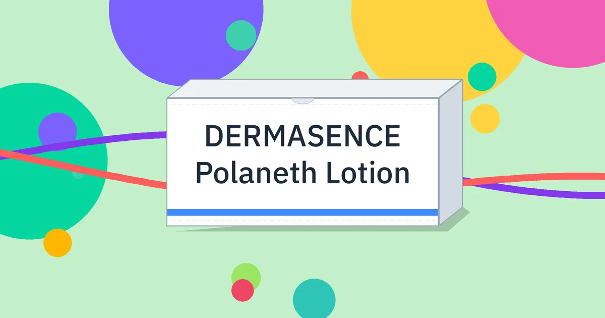 Symbolbild: Packung mit der Aufschrift DERMASENCE Polaneth Lotion (PZN 03647995) – Verfügbarkeit und Bezug in Apotheken in Frankfurt am Main