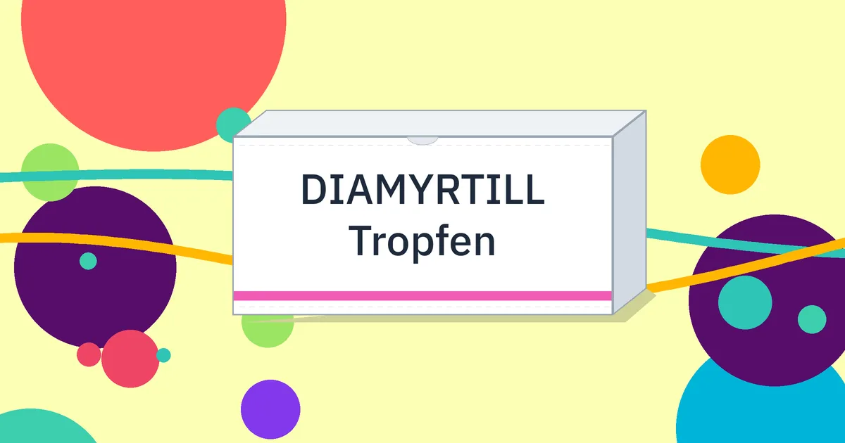 Symbolbild: Packung mit der Aufschrift DIAMYRTILL Tropfen (PZN 04189477) – Verfügbarkeit und Bezug in Apotheken in Frankfurt am Main