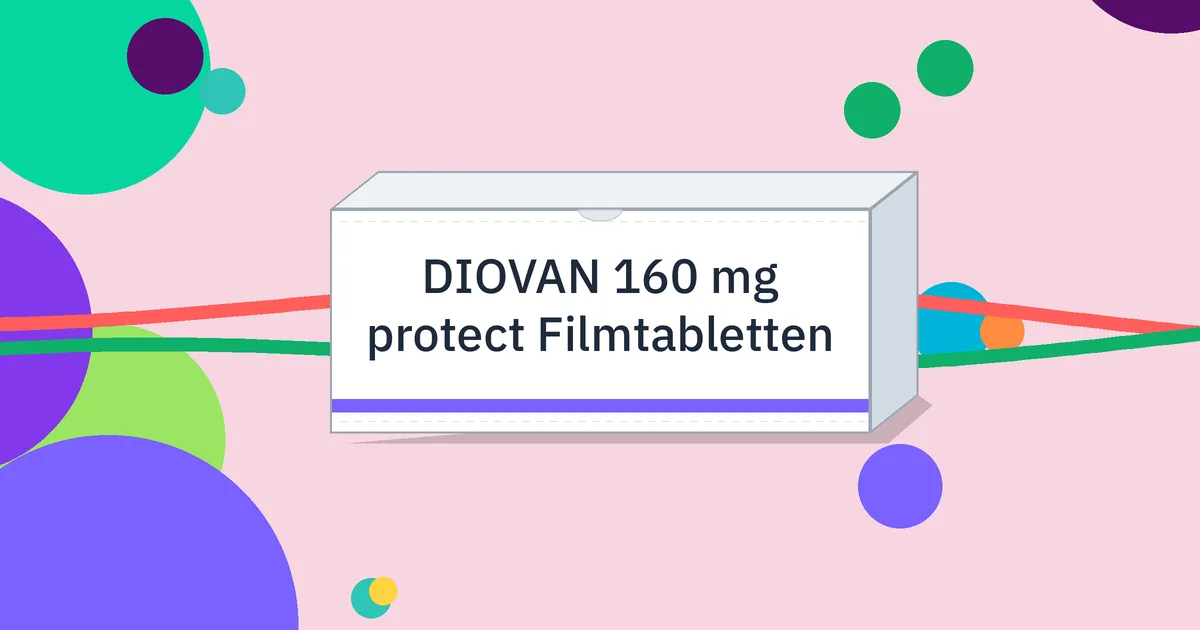 Symbolbild: Packung mit der Aufschrift DIOVAN 160 mg protect Filmtabletten (PZN 17874105) – Verfügbarkeit und Bezug in Apotheken in Frankfurt am Main