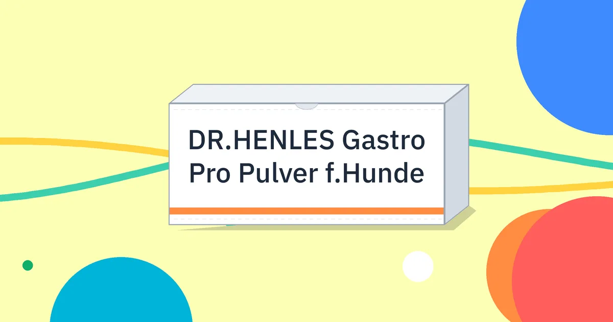 Symbolbild: Packung mit der Aufschrift DR.HENLES Gastro Pro Pulver f.Hunde (PZN 16037956) – Verfügbarkeit und Bezug in Apotheken in Frankfurt am Main