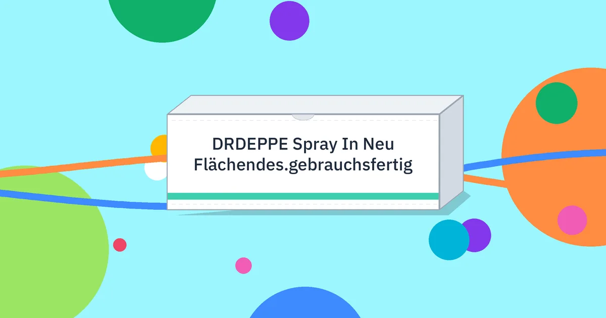 Symbolbild: Packung mit der Aufschrift DRDEPPE Spray In Neu Flächendes.gebrauchsfertig (PZN 20136411) – Verfügbarkeit und Bezug in Apotheken in Frankfurt am Main