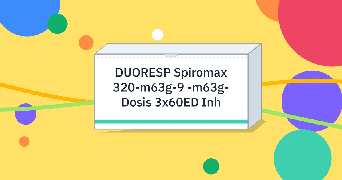 Symbolbild: Packung mit der Aufschrift DUORESP Spiromax 320-m63g-9 -m63g-Dosis 3x60ED Inh (PZN 10311089) – Verfügbarkeit und Bezug in Apotheken in Frankfurt am Main