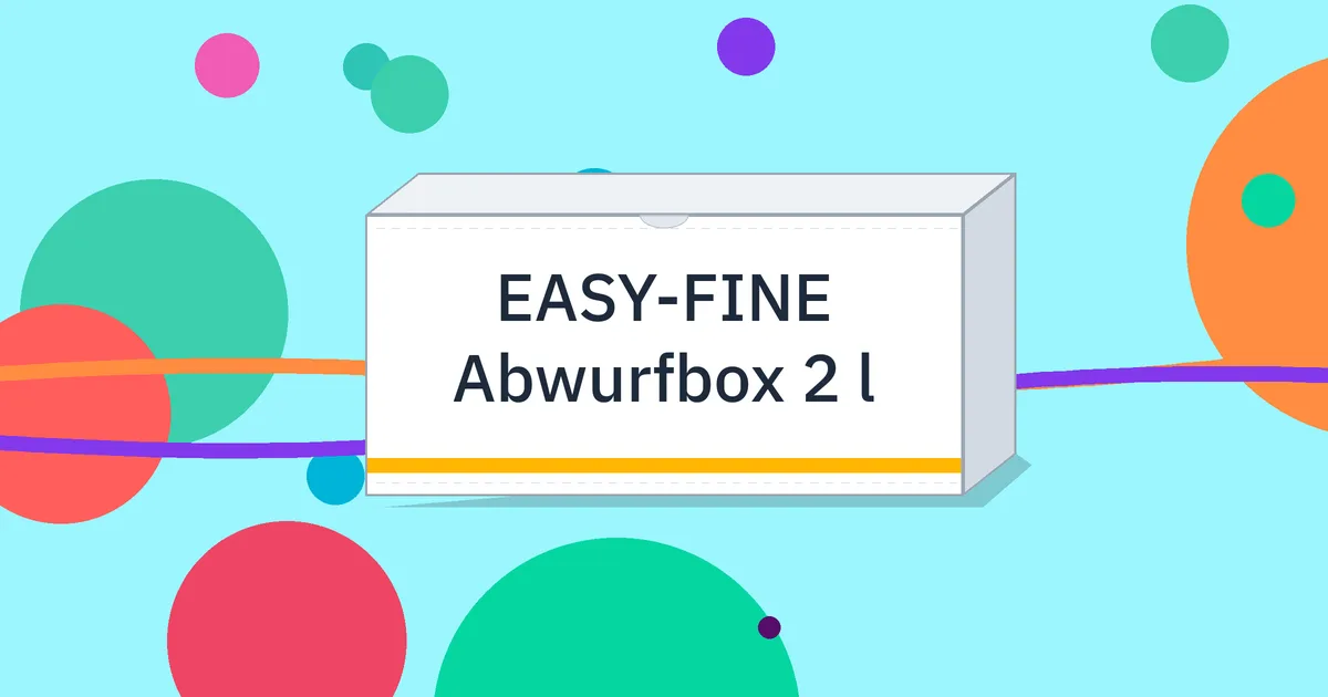 Symbolbild: Packung mit der Aufschrift EASY-FINE Abwurfbox 2 l (PZN 20091358) – Verfügbarkeit und Bezug in Apotheken in Frankfurt am Main
