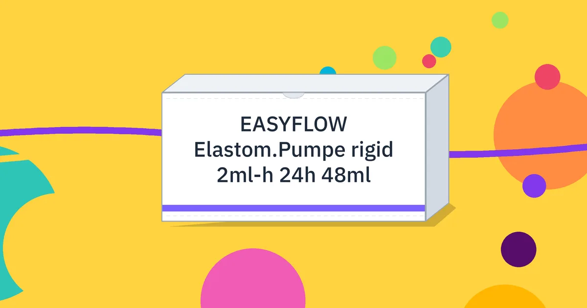 Symbolbild: Packung mit der Aufschrift EASYFLOW Elastom.Pumpe rigid 2ml-h 24h 48ml (PZN 19262398) – Verfügbarkeit und Bezug in Apotheken in Frankfurt am Main