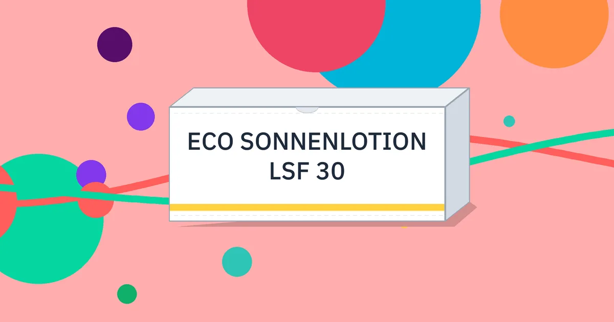 Symbolbild: Packung mit der Aufschrift ECO SONNENLOTION LSF 30 (PZN 19302063) – Verfügbarkeit und Bezug in Apotheken in Frankfurt am Main