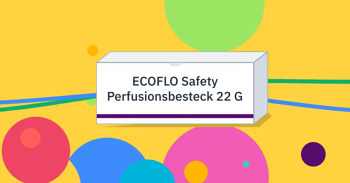 Symbolbild: Packung mit der Aufschrift ECOFLO Safety Perfusionsbesteck 22 G (PZN 19888488) – Verfügbarkeit und Bezug in Apotheken in Frankfurt am Main