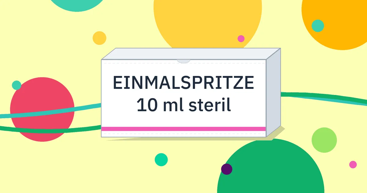 Symbolbild: Packung mit der Aufschrift EINMALSPRITZE 10 ml steril (PZN 02029255) – Verfügbarkeit und Bezug in Apotheken in Frankfurt am Main