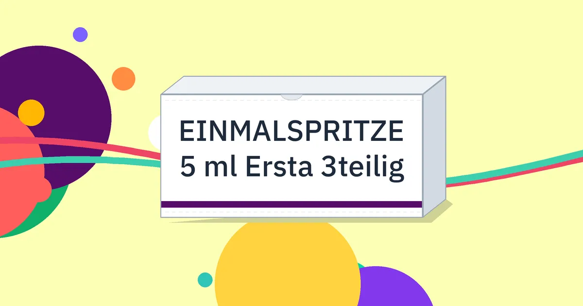 Symbolbild: Packung mit der Aufschrift EINMALSPRITZE 5 ml Ersta 3teilig (PZN 03171021) – Verfügbarkeit und Bezug in Apotheken in Frankfurt am Main