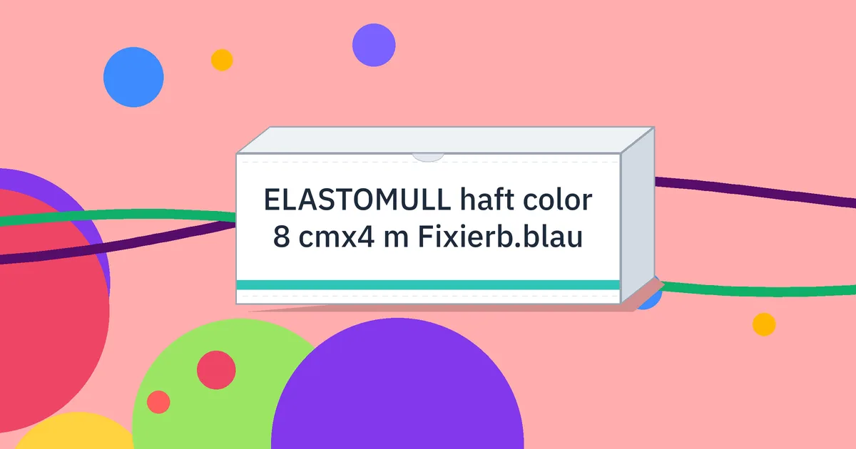 Symbolbild: Packung mit der Aufschrift ELASTOMULL haft color 8 cmx4 m Fixierb.blau (PZN 03393193) – Verfügbarkeit und Bezug in Apotheken in Frankfurt am Main