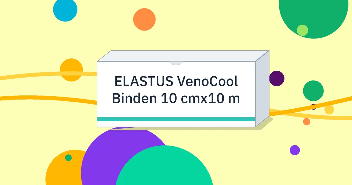 Symbolbild: Packung mit der Aufschrift ELASTUS VenoCool Binden 10 cmx10 m (PZN 10409262) – Verfügbarkeit und Bezug in Apotheken in Frankfurt am Main
