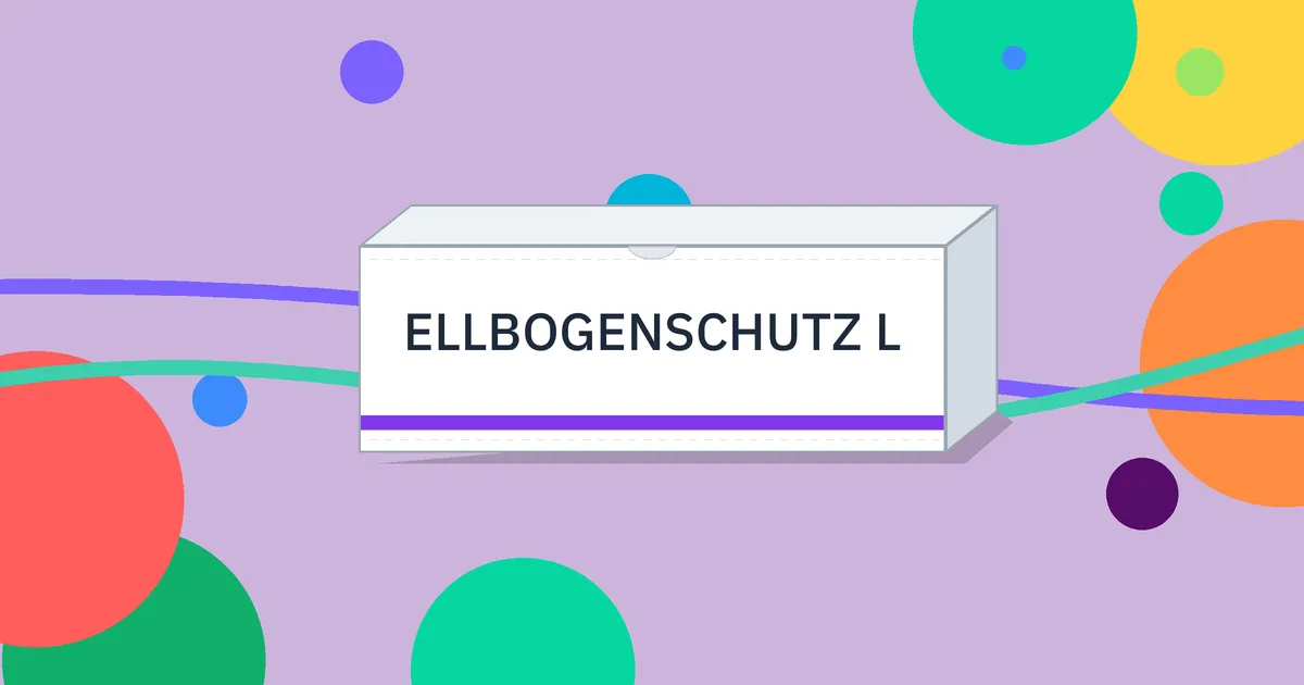 Symbolbild: Packung mit der Aufschrift ELLBOGENSCHUTZ L (PZN 14262749) – Verfügbarkeit und Bezug in Apotheken in Frankfurt am Main