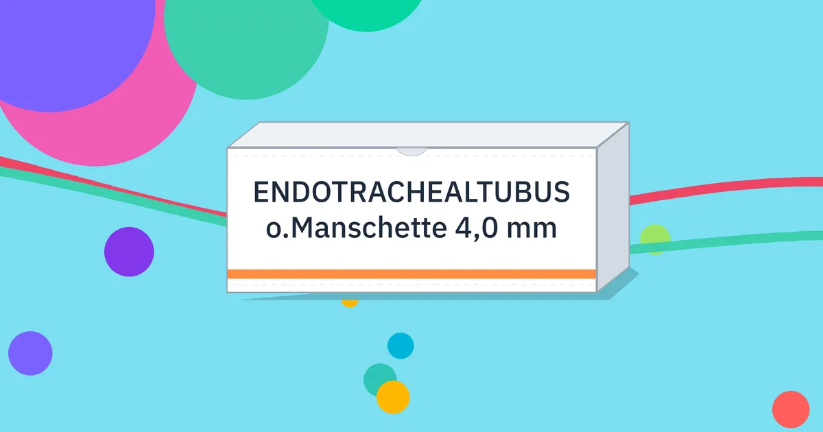 Symbolbild: Packung mit der Aufschrift ENDOTRACHEALTUBUS o.Manschette 4,0 mm (PZN 08887037) – Verfügbarkeit und Bezug in Apotheken in Frankfurt am Main
