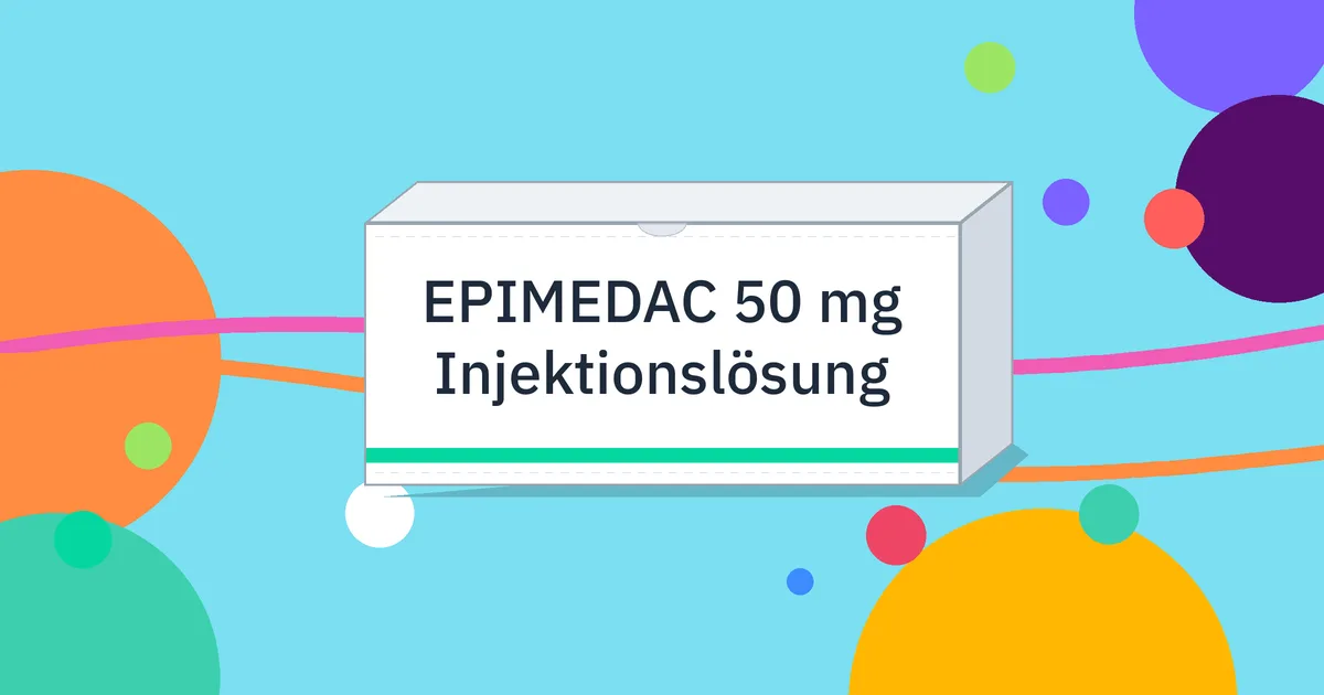 Symbolbild: Packung mit der Aufschrift EPIMEDAC 50 mg Injektionslösung (PZN 03775061) – Verfügbarkeit und Bezug in Apotheken in Frankfurt am Main