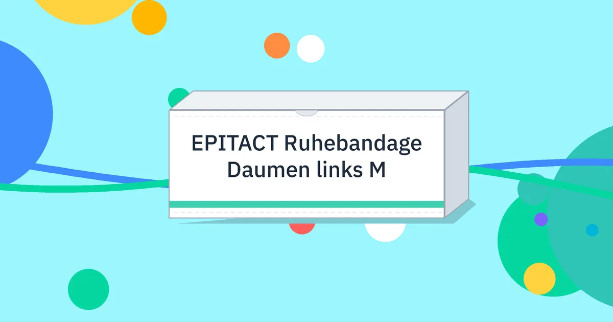 Symbolbild: Packung mit der Aufschrift EPITACT Ruhebandage Daumen links M (PZN 14290289) – Verfügbarkeit und Bezug in Apotheken in Frankfurt am Main