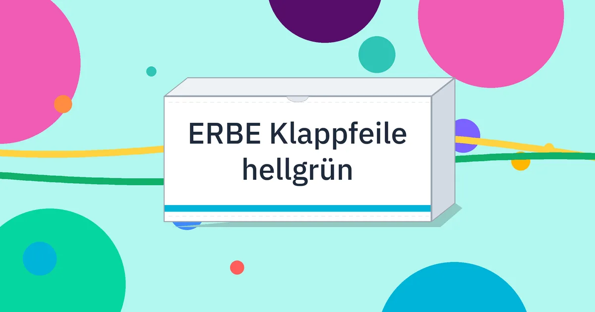 Symbolbild: Packung mit der Aufschrift ERBE Klappfeile hellgrün (PZN 04805226) – Verfügbarkeit und Bezug in Apotheken in Frankfurt am Main