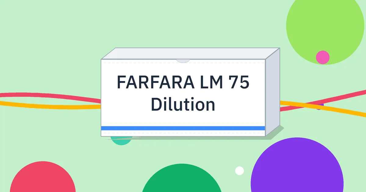 Symbolbild: Packung mit der Aufschrift FARFARA LM 75 Dilution (PZN 13487653) – Verfügbarkeit und Bezug in Apotheken in Frankfurt am Main