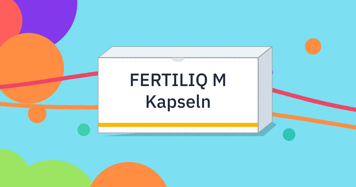 Symbolbild: Packung mit der Aufschrift FERTILIQ M Kapseln (PZN 20082046) – Verfügbarkeit und Bezug in Apotheken in Frankfurt am Main