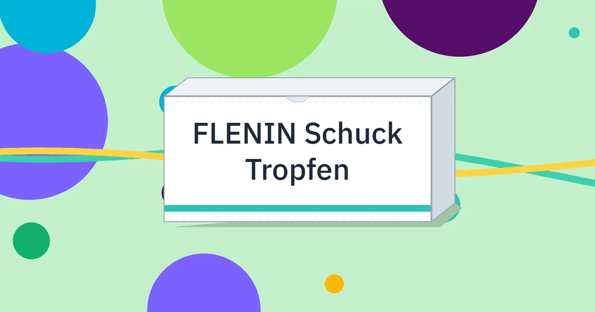 Symbolbild: Packung mit der Aufschrift FLENIN Schuck Tropfen (PZN 04782583) – Verfügbarkeit und Bezug in Apotheken in Frankfurt am Main
