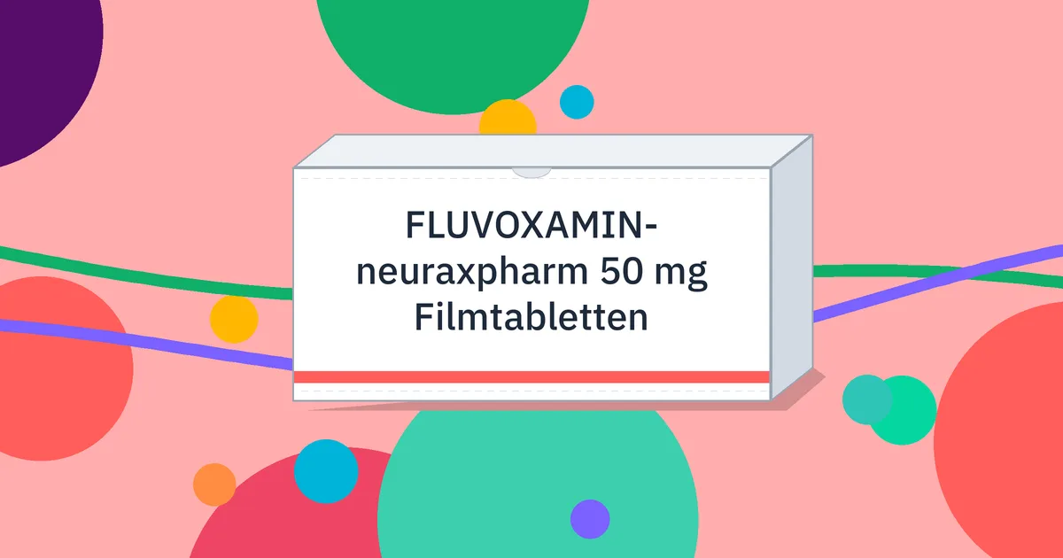 Symbolbild: Packung mit der Aufschrift FLUVOXAMIN-neuraxpharm 50 mg Filmtabletten (PZN 08926056) – Verfügbarkeit und Bezug in Apotheken in Frankfurt am Main