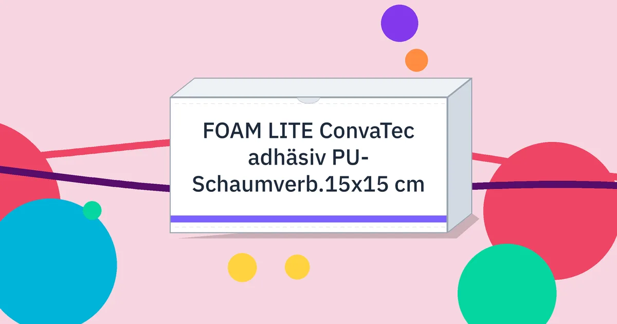 Symbolbild: Packung mit der Aufschrift FOAM LITE ConvaTec adhäsiv PU-Schaumverb.15x15 cm (PZN 14268870) – Verfügbarkeit und Bezug in Apotheken in Frankfurt am Main