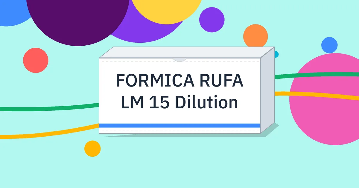 Symbolbild: Packung mit der Aufschrift FORMICA RUFA LM 15 Dilution (PZN 12874017) – Verfügbarkeit und Bezug in Apotheken in Frankfurt am Main