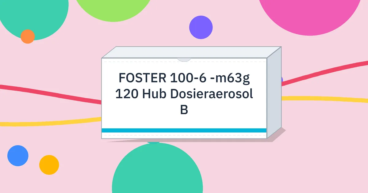 Symbolbild: Packung mit der Aufschrift FOSTER 100-6 -m63g 120 Hub Dosieraerosol B (PZN 11731853) – Verfügbarkeit und Bezug in Apotheken in Frankfurt am Main