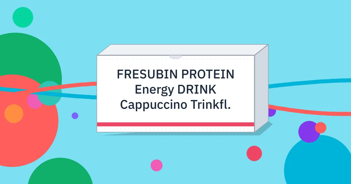 Symbolbild: Packung mit der Aufschrift FRESUBIN PROTEIN Energy DRINK Cappuccino Trinkfl. (PZN 18832646) – Verfügbarkeit und Bezug in Apotheken in Frankfurt am Main