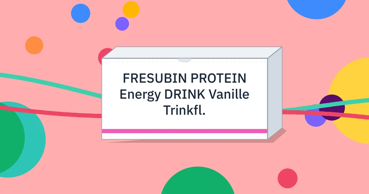 Symbolbild: Packung mit der Aufschrift FRESUBIN PROTEIN Energy DRINK Vanille Trinkfl. (PZN 06698697) – Verfügbarkeit und Bezug in Apotheken in Frankfurt am Main