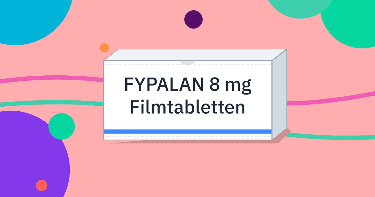 Symbolbild: Packung mit der Aufschrift FYPALAN 8 mg Filmtabletten (PZN 20333301) – Verfügbarkeit und Bezug in Apotheken in Frankfurt am Main