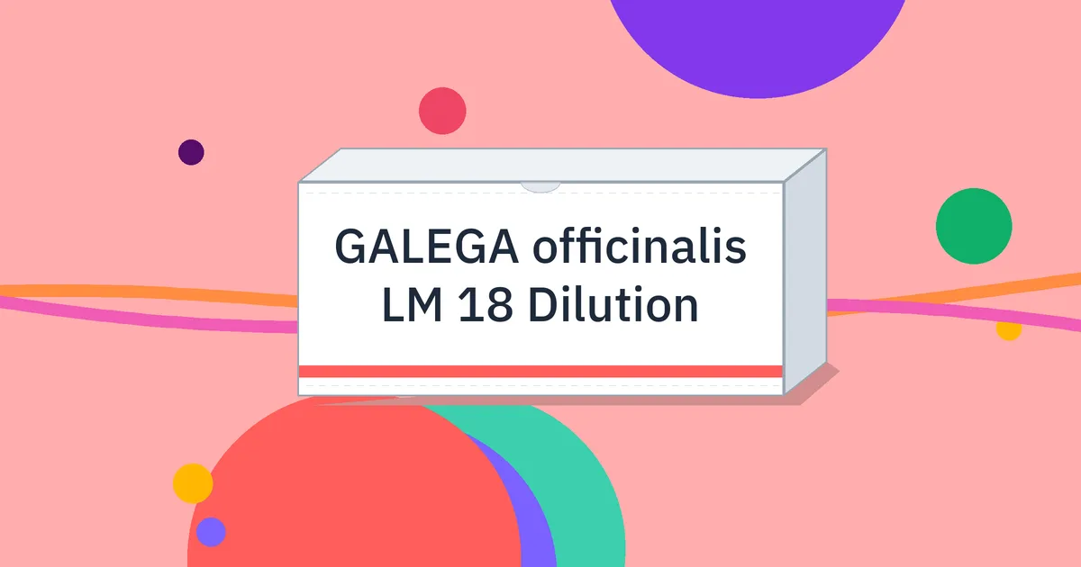Symbolbild: Packung mit der Aufschrift GALEGA officinalis LM 18 Dilution (PZN 13495836) – Verfügbarkeit und Bezug in Apotheken in Frankfurt am Main